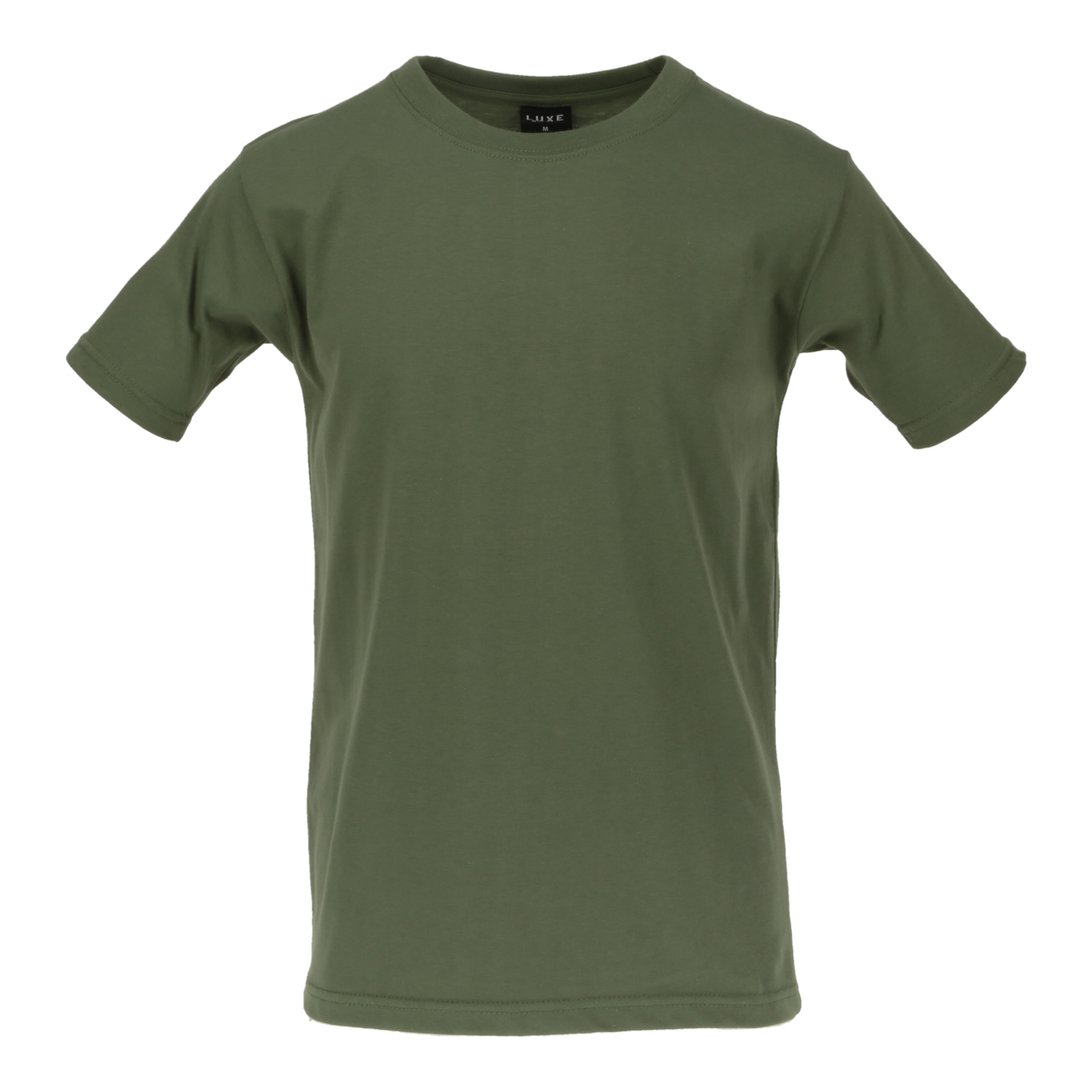 Luxe Apparel, Inc.: Adult Solid T-Shirts Military Green T-100