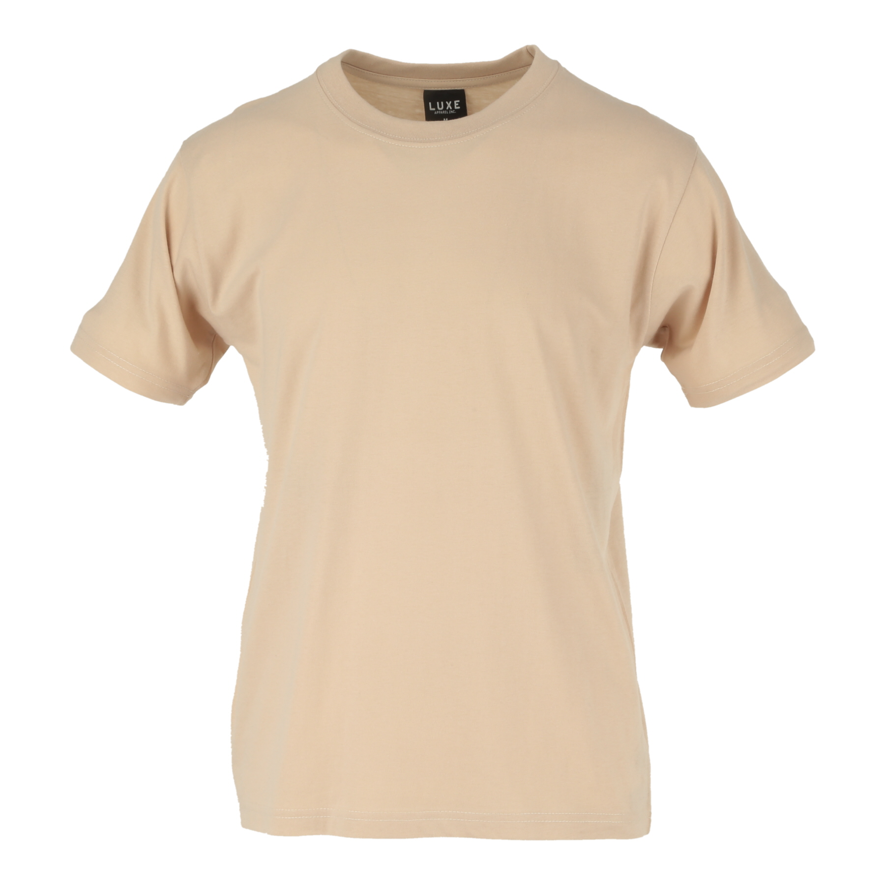 Luxe Apparel, Inc.: Adult Solid T-Shirts Sand T-100